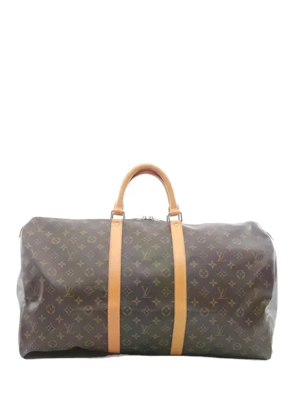 LOUIS VUITTON 1998 Keepall 55 Monogram Tote Bag - Brown