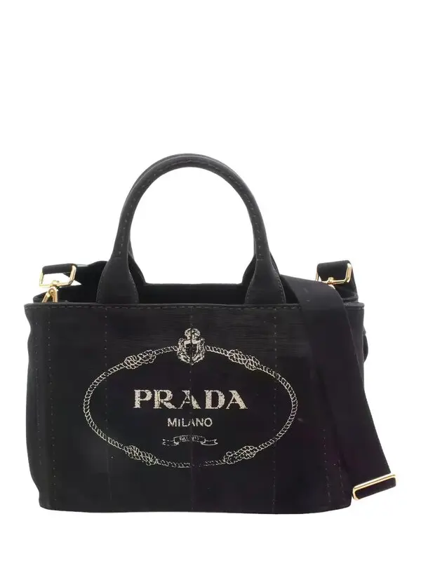 Prada 2000s Canapa Tote - Black