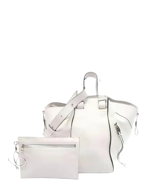 Loewe Medium Hammock Leather Tote - White