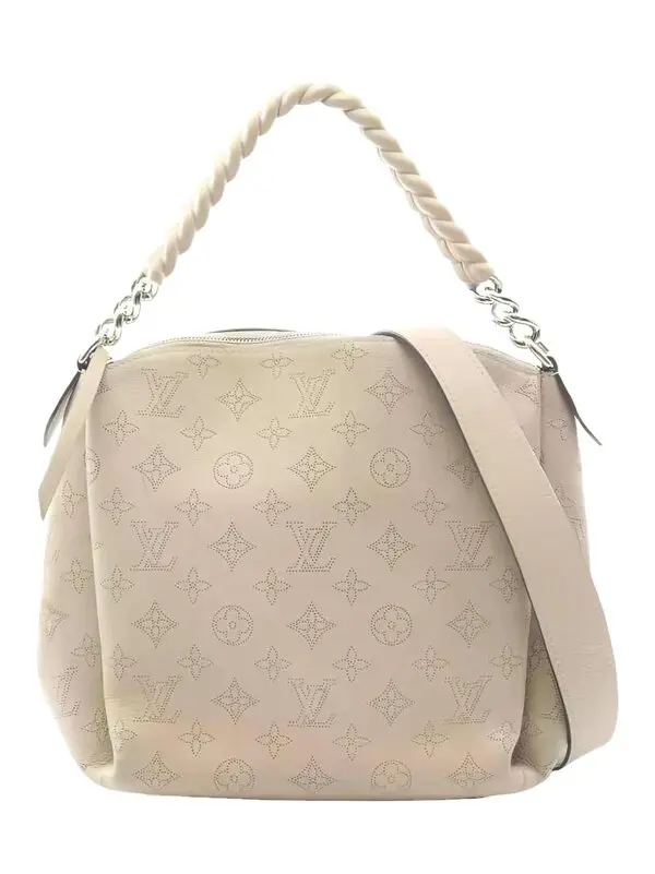 LOUIS VUITTON 2017 Babylon Chain Bb Mahina Gale Leather Tote Bag - Neutrals