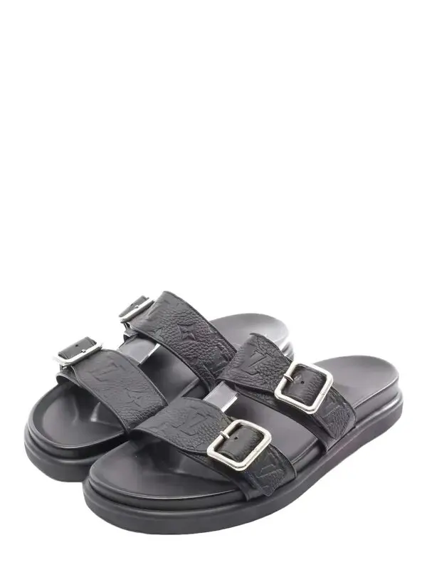 LOUIS VUITTON 2023 Monogram Buckle Sandals - Black