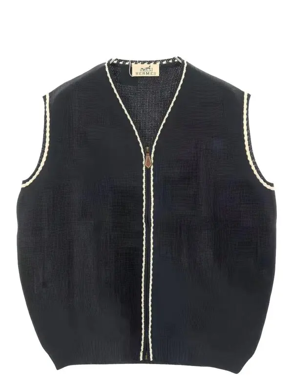 Hermès 2000s Zip Knit Vest - Blue