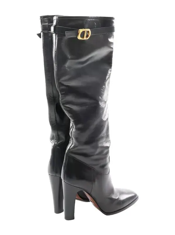 Dior 2000s Leather Knee-high Boots - Black
