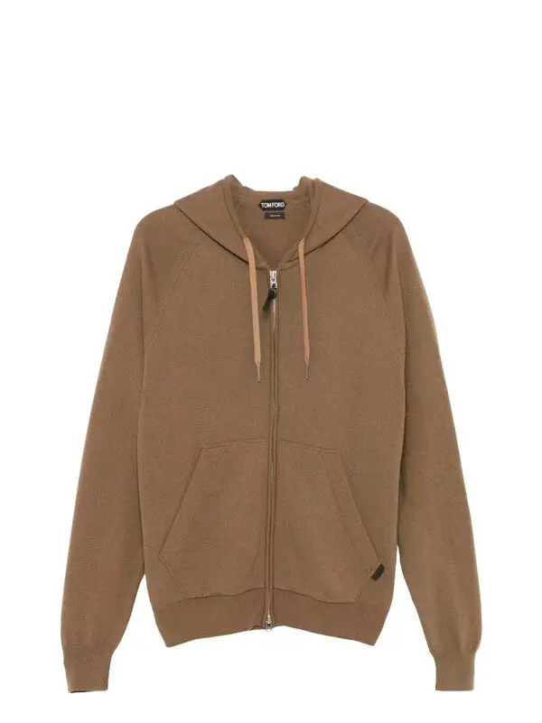 TOM FORD Knitted Hoodie - Brown