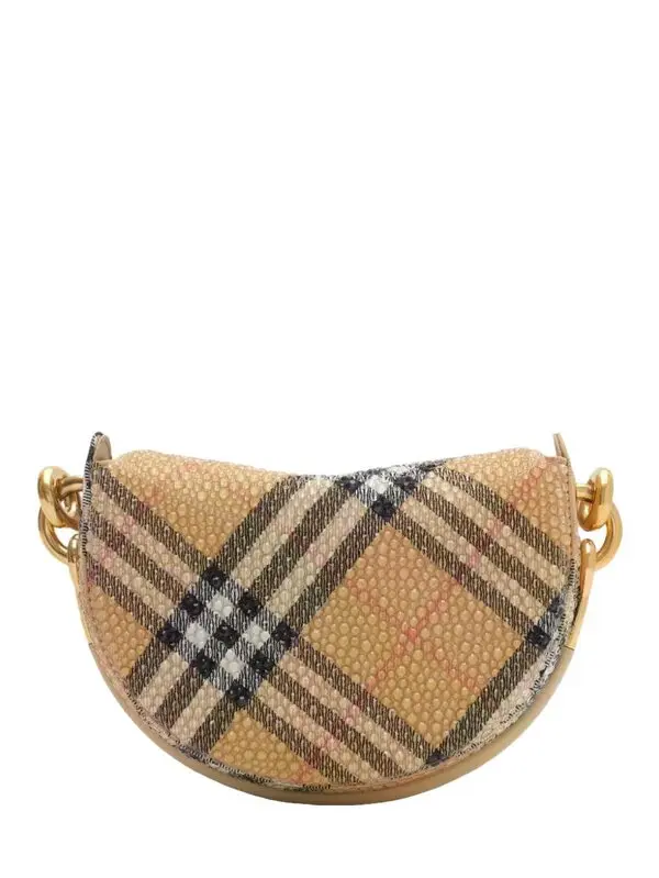 Burberry Check Rhinestone Bridle Clutch - Neutrals