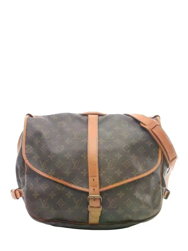 LOUIS VUITTON 1994 35 Saumur Monogram Shoulder Bag - Brown