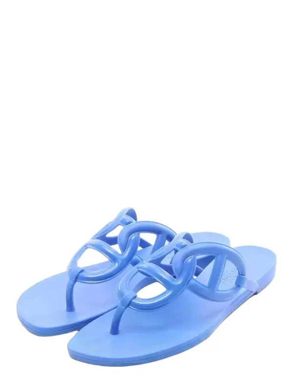 Hermès 2010s Chaîne D'ancre Thong Sandals - Blue
