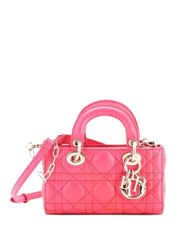 Dior Lady D-joy Cannage Quilt Lambskin Micro Satchel - Pink