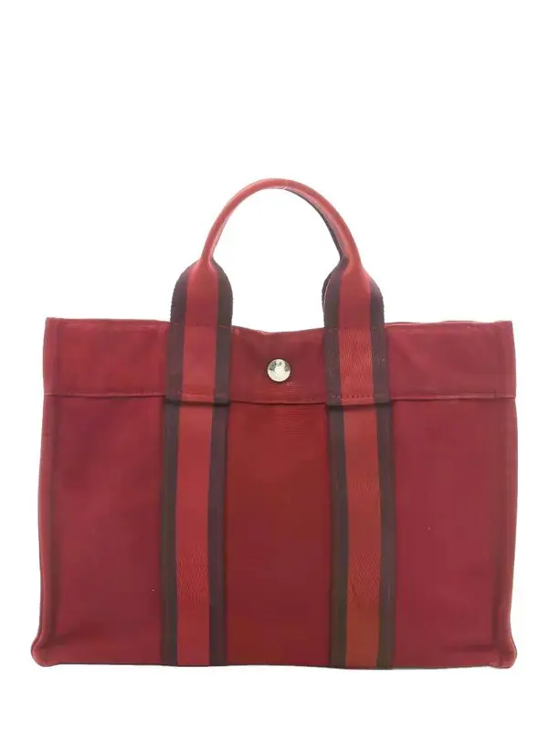 Hermès Pm Fool Toe Canvas Tote Bag - Red