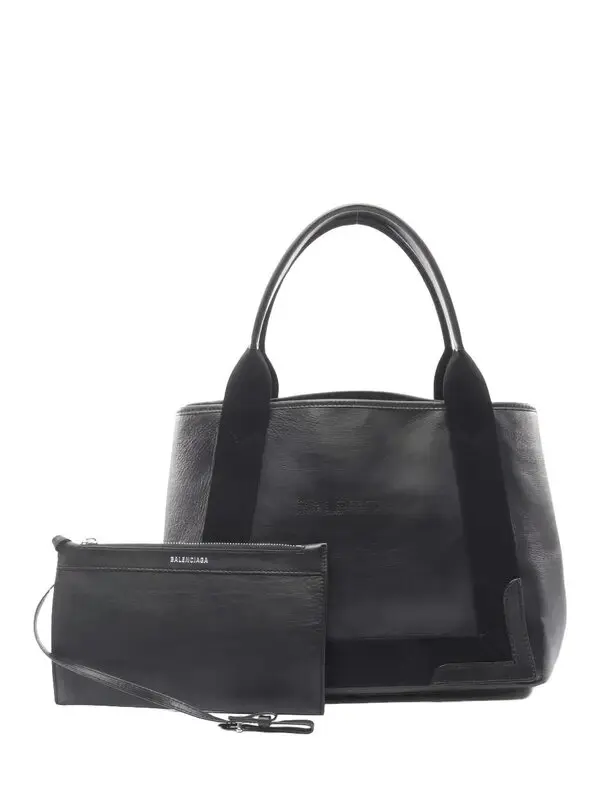 Balenciaga Small Cabas Leather Tote Bag - Black