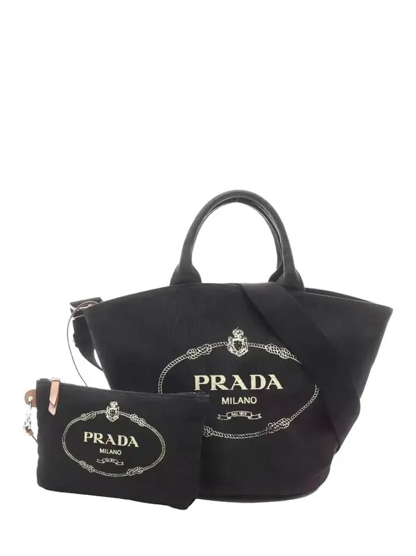 Prada 2000s Canvas 2way Handbag - Black