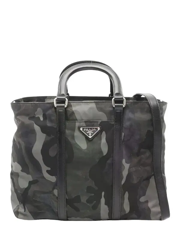Prada 2000s Camouflage Tote - Grey