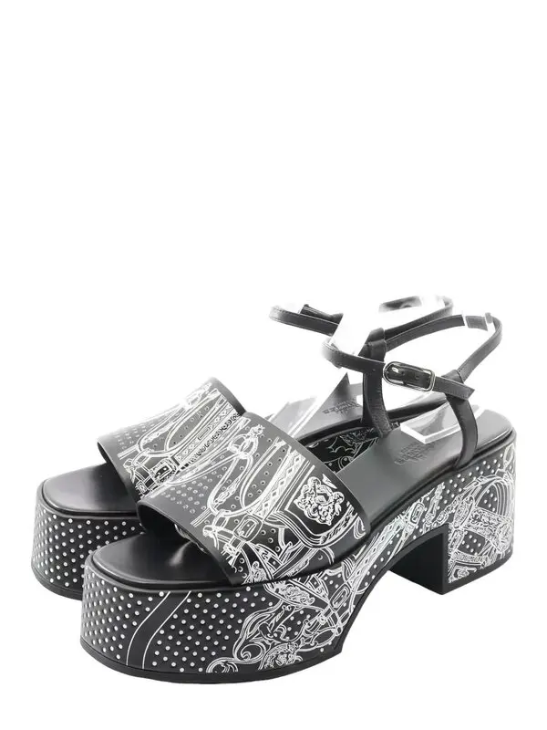Hermès 10s Kervera Platform Sandals - Black