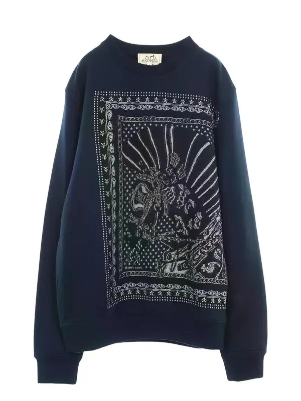 Hermès 2010s Cheval Punk Bandana Sweatshirt - Blue