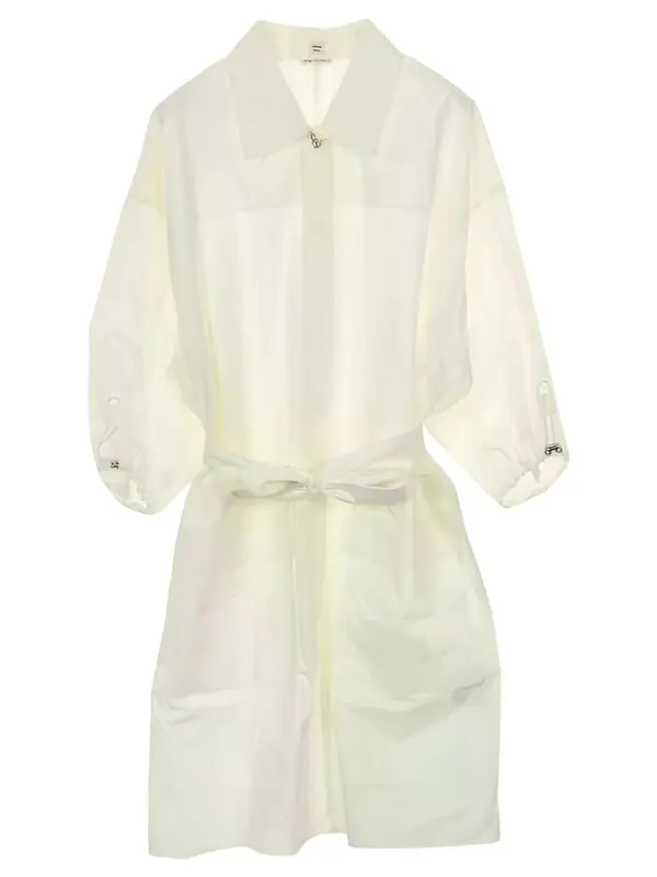 Hermès Shirt-collar Belted Dress - White