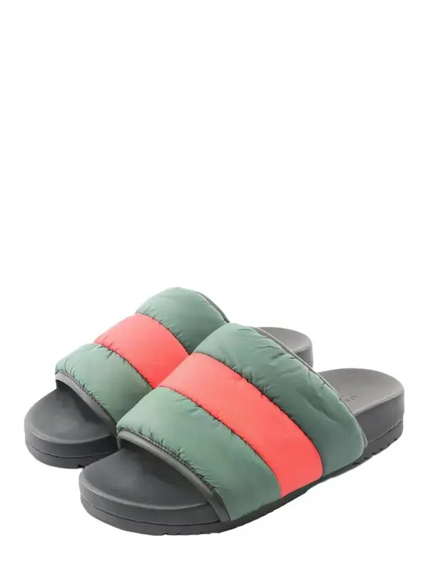 Gucci 2010s Web Padded Slides - Green