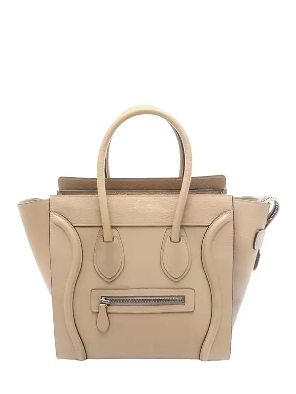 Celine 2010s Luggage Leather Shopper Tote - Neutrals