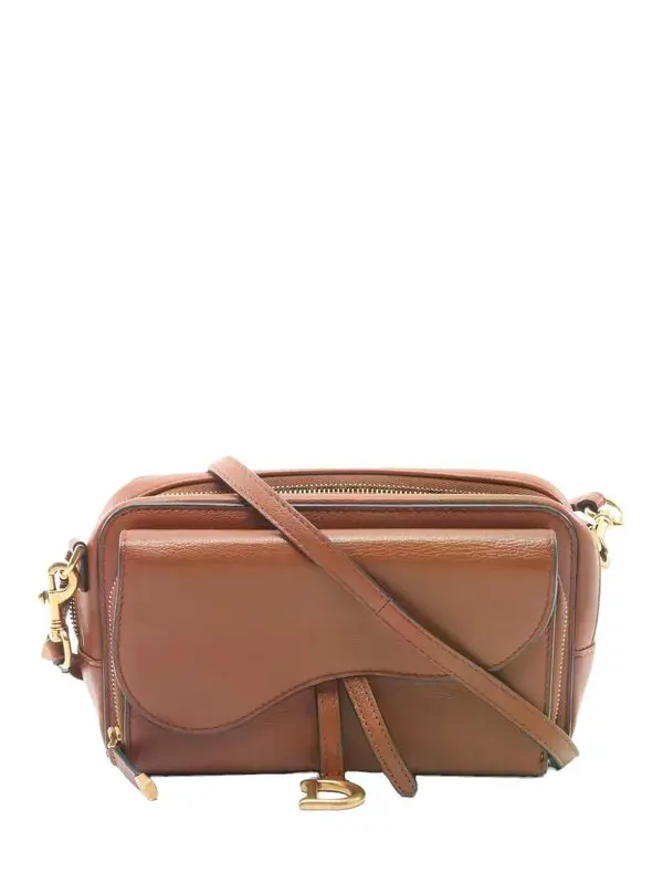 Dior 2010s Double Saddle Pouch Shoulder Bag - Brown
