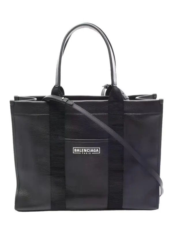 Balenciaga 2000s Hardware Leather Tote Bag - Black