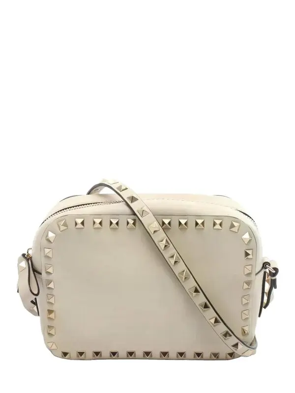 Valentino Garavani 2000s Rockstud Leather Shoulder Bag - Neutrals