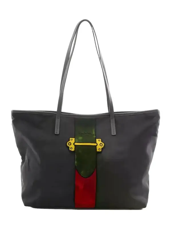 Prada Cayet Trompe L'oeil Tote Bag - Black