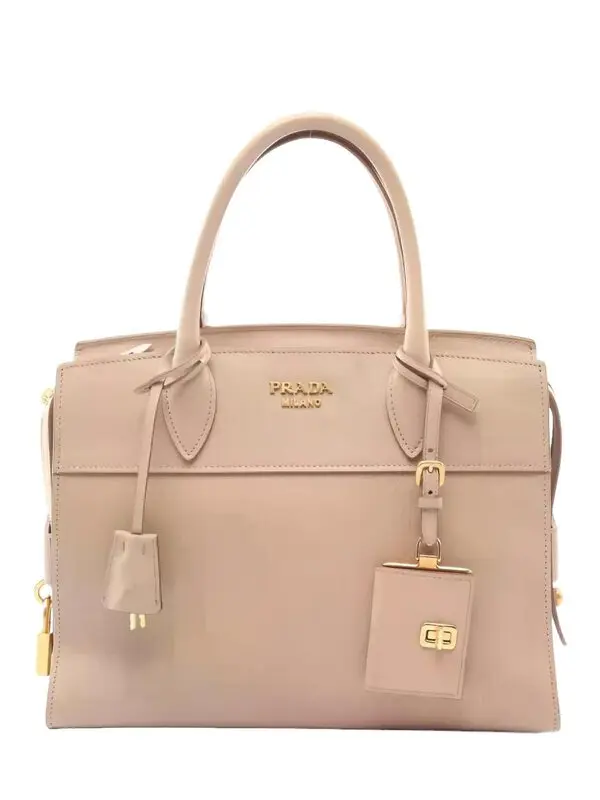 Prada Esplanade Saffiano Leather Tote - Neutrals