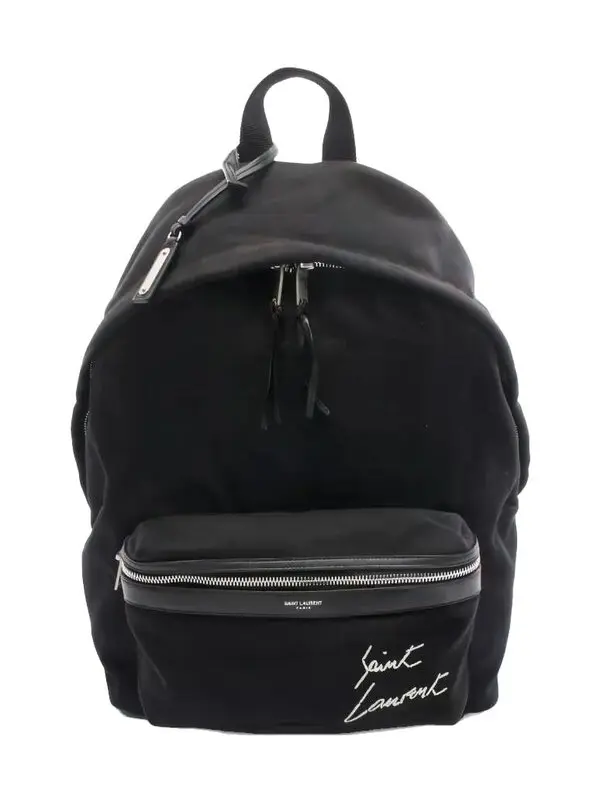 Saint Laurent 2000s Logo Embroidery Rucksack - Black
