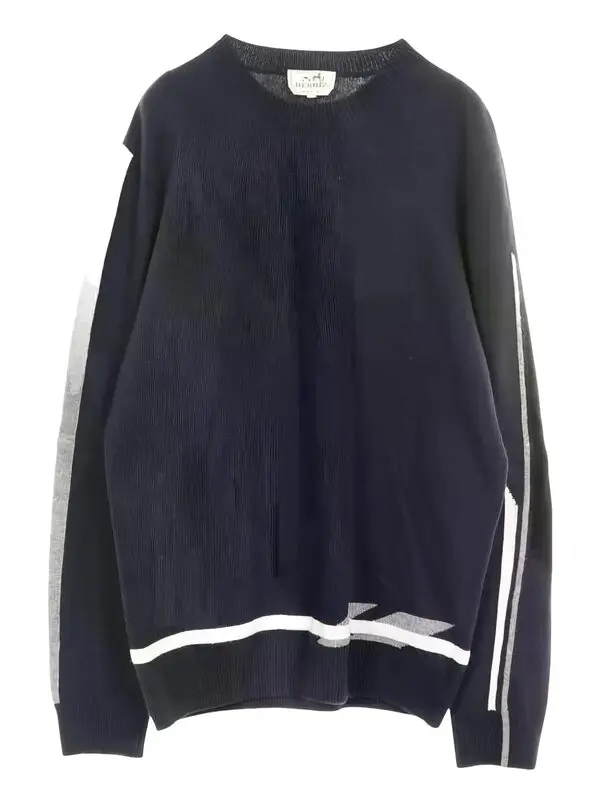 Hermès 2010s Crew-neck Striped Sweater - Blue