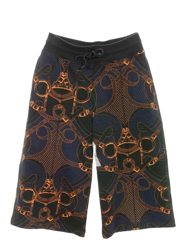 Hermès 2010s Eperon D'or Bandana Drawstring Shorts - Black