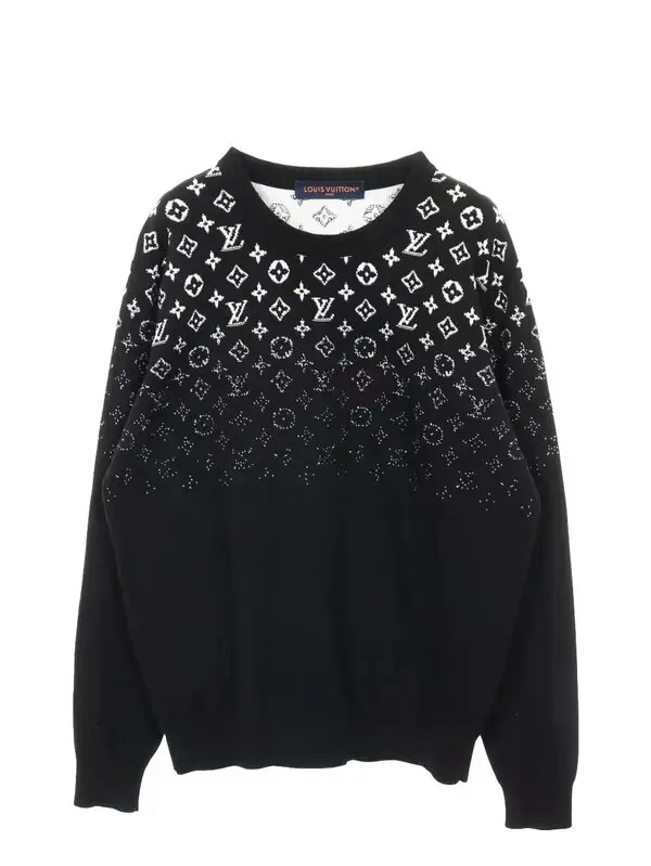 LOUIS VUITTON Gradient Knit Crew-neck Sweatshirt - Black
