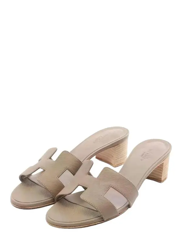 Hermès 2000s Oasis Leather Sandals - Grey