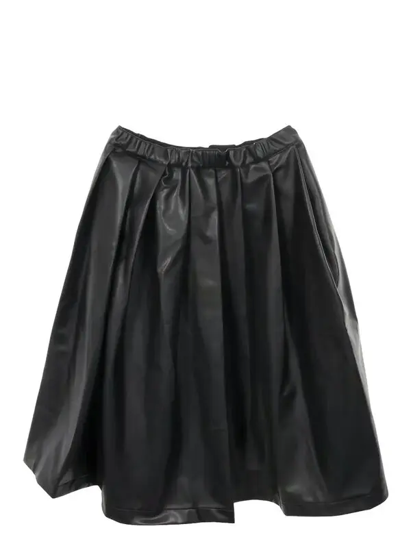 Comme Des Garçons 2010s Faux-leather Midi Skirt - Black