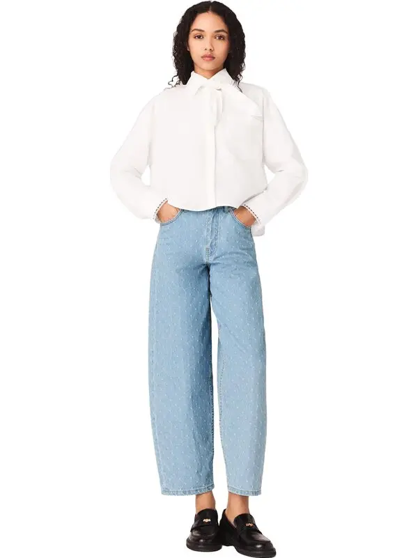 Maje Cotton Balloon Jeans - Blue Sky