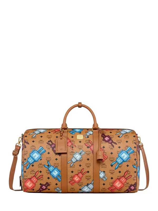 Mcm Ottomar Weekender Bag In Rabot Visetos - Cognac