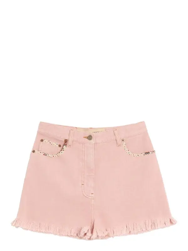 Valentino Garavani Cotton-linen Patch Shorts - Pink