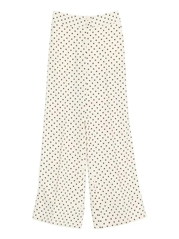 Valentino Garavani Polka Dot Wide-leg Trousers - Ivory