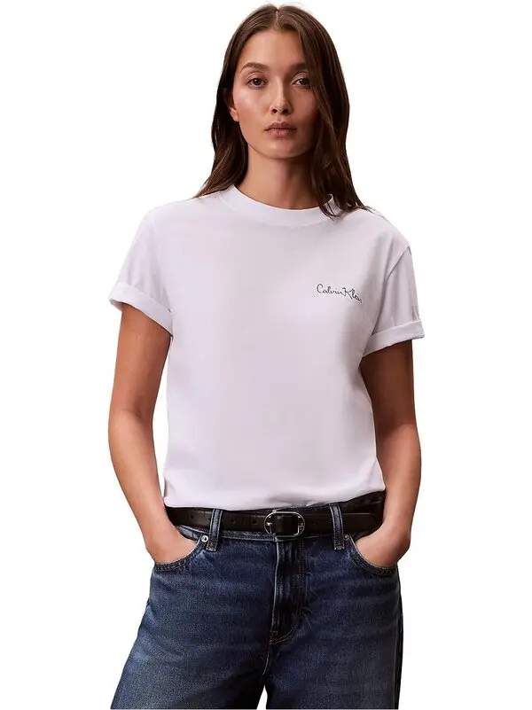 Calvin Klein Small Script Logo Classic T-shirt - Brilliant White