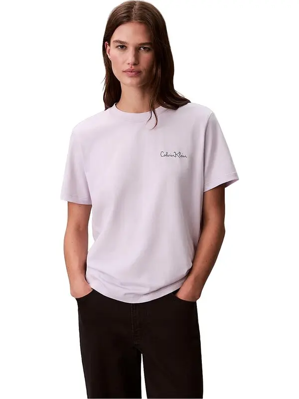 Calvin Klein Small Script Logo Classic T-shirt - Frosty Lilac