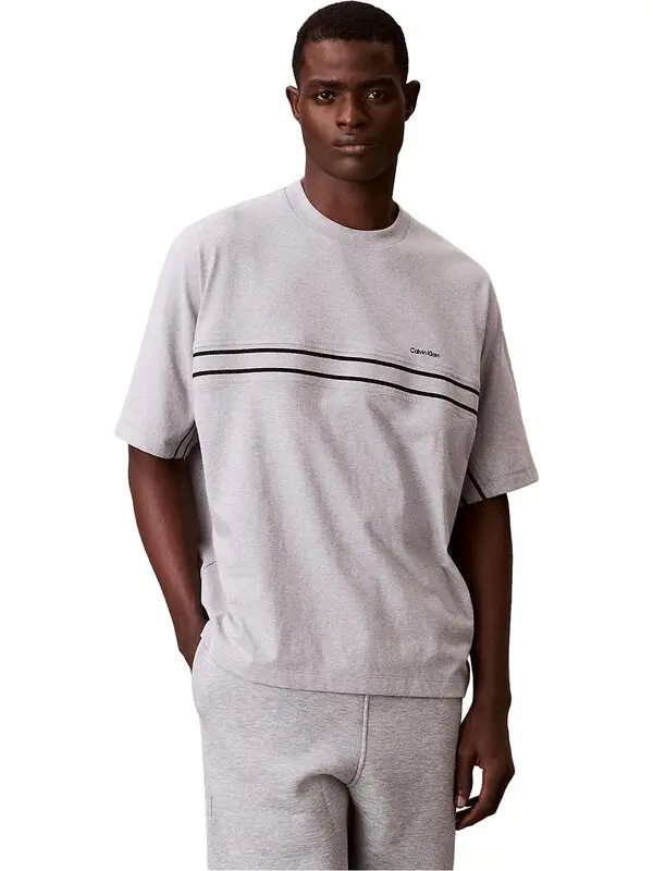 Calvin Klein Stripe Relaxed T-shirt - Heroic Grey Htr