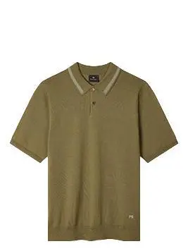 Paul Smith Khaki Merino Wool Polo Shirt - Green