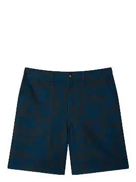 Paul Smith Perforated Floral Cotton Shorts - Blue