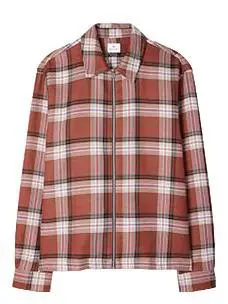 Paul Smith Double-face Cotton Check Zip-front Shirt - Brown
