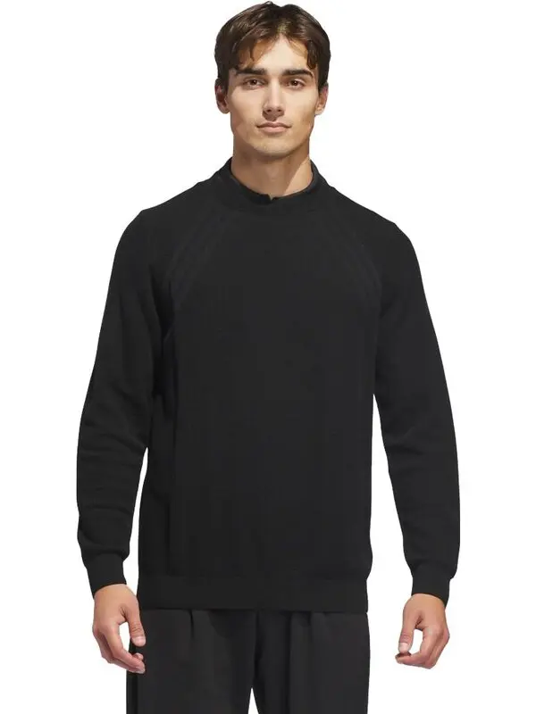 Adidas Ultimate365 Tour Knit Crewneck Sweatshirt - Black