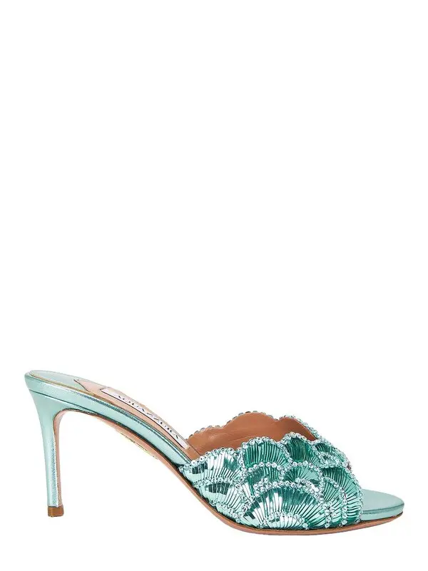 AQUAZZURA Ce Soir 75 Mule - Light Teal