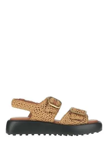 TOD'S Raffia Sandals - Beige