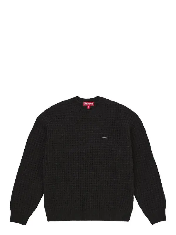 Supreme Small Box Waffle Sweater - Black