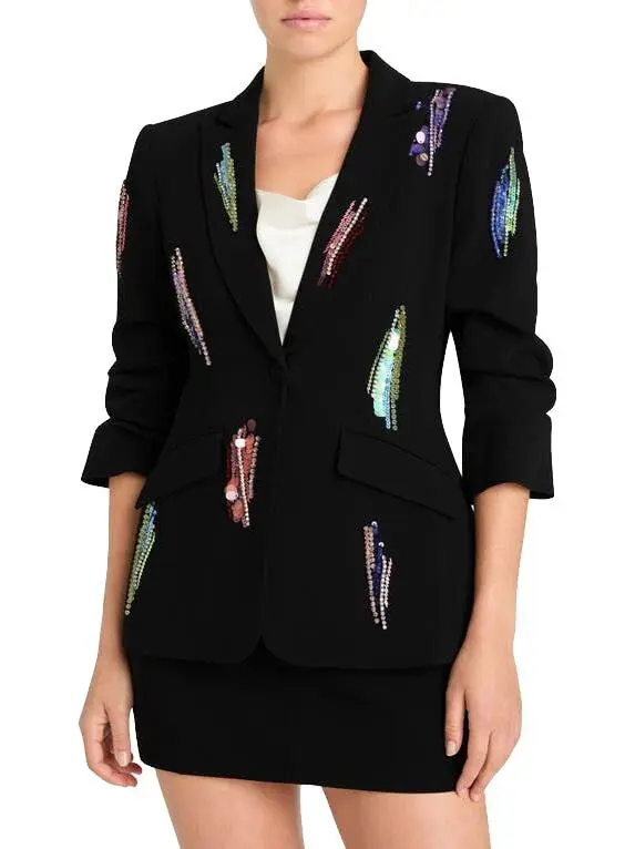 Cinq À Sept Sequin Jacket - Black/multi