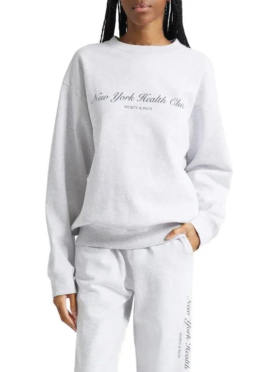 SPORTY & RICH Graphic Sweatshirt - Heather Gray