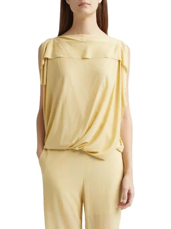 SETCHU Sheer Drape Top - Sand Yellow