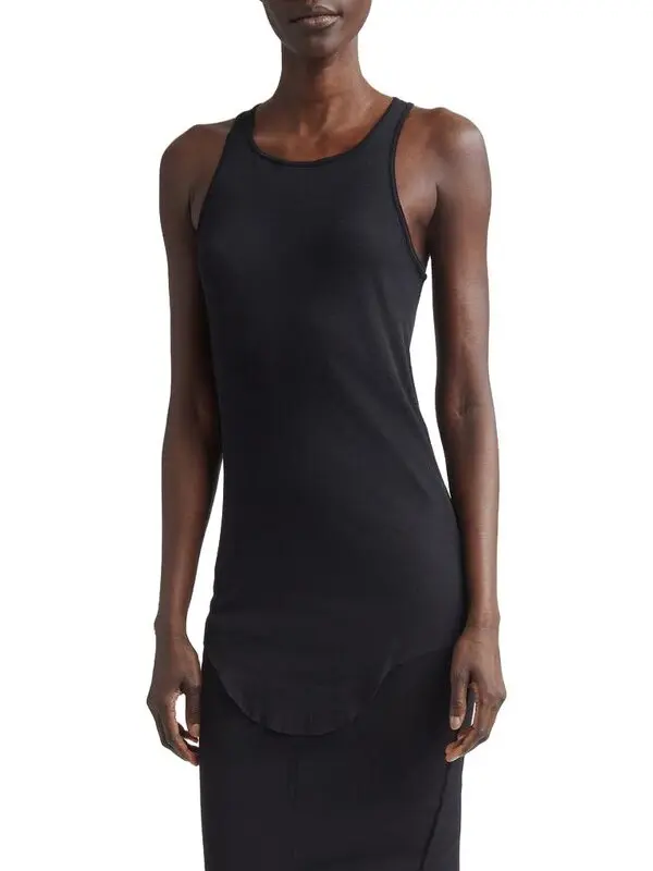 Rick Owens Basic Rib Cotton Tank - Black
